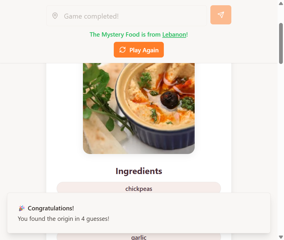 Food Guesser - Guess Country by Food | Food Guesser